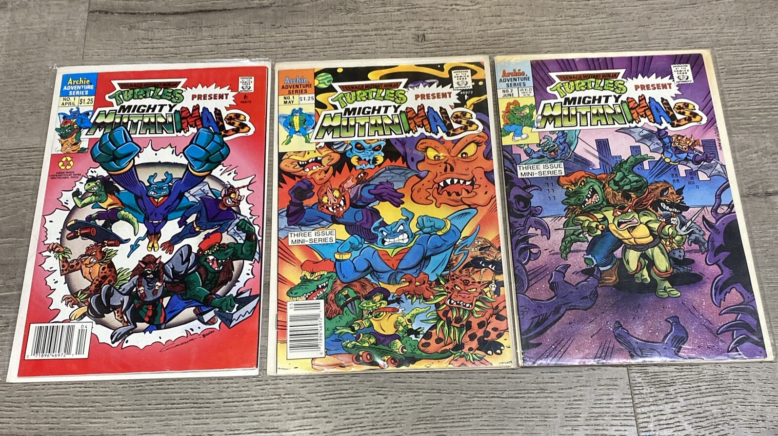Teenage Mutant Ninja Turtles Mighty Mutanimals #1 & 2 Archie 3 Comics ...