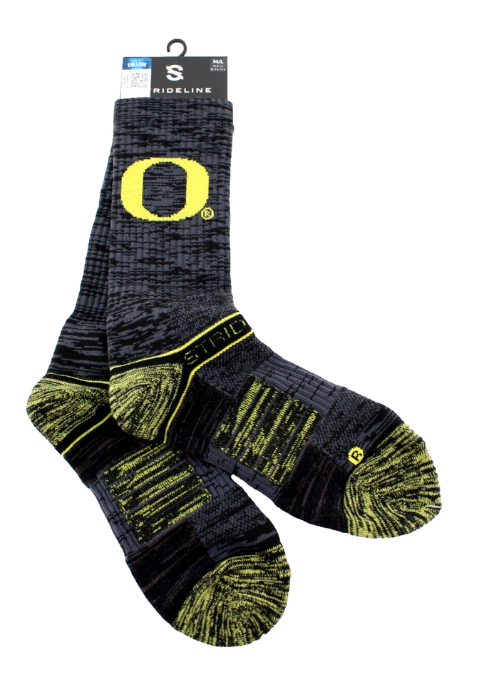NWT Oregon Ducks STRIDELINE Size M 8-12 Black With Logo Men Crew Sock ...