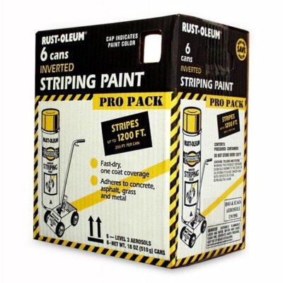 Rust-Oleum P2548849 Professional Striping Spray Paint YELLOW Pack, 18 ...