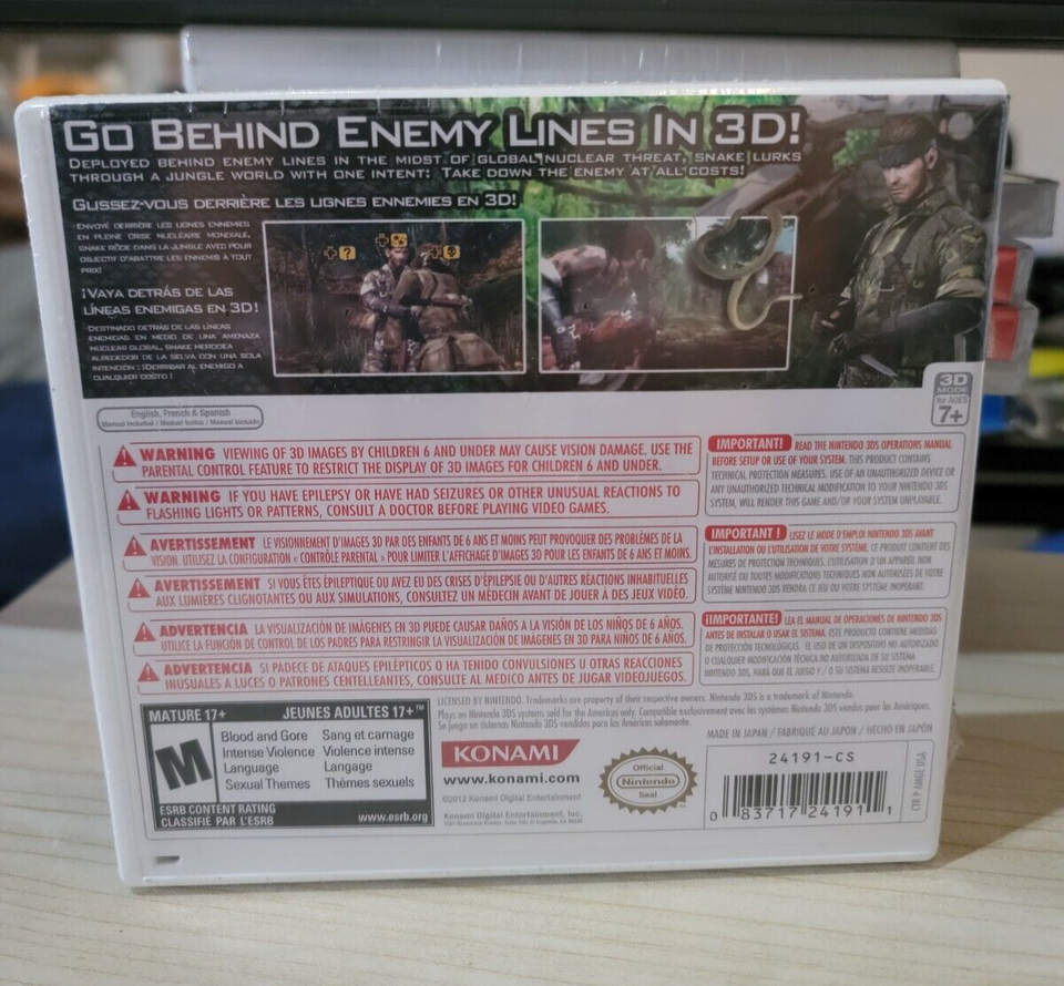 METAL GEAR SOLID: SNAKE EATER 3D NINTENDO 3DS MGS3 Metal Gear Solid 3 ...