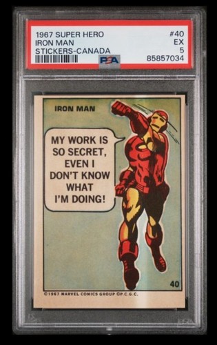 1967 marvel super hero #40 iron man; 1st appearance sticker PSA 5 (POP ...