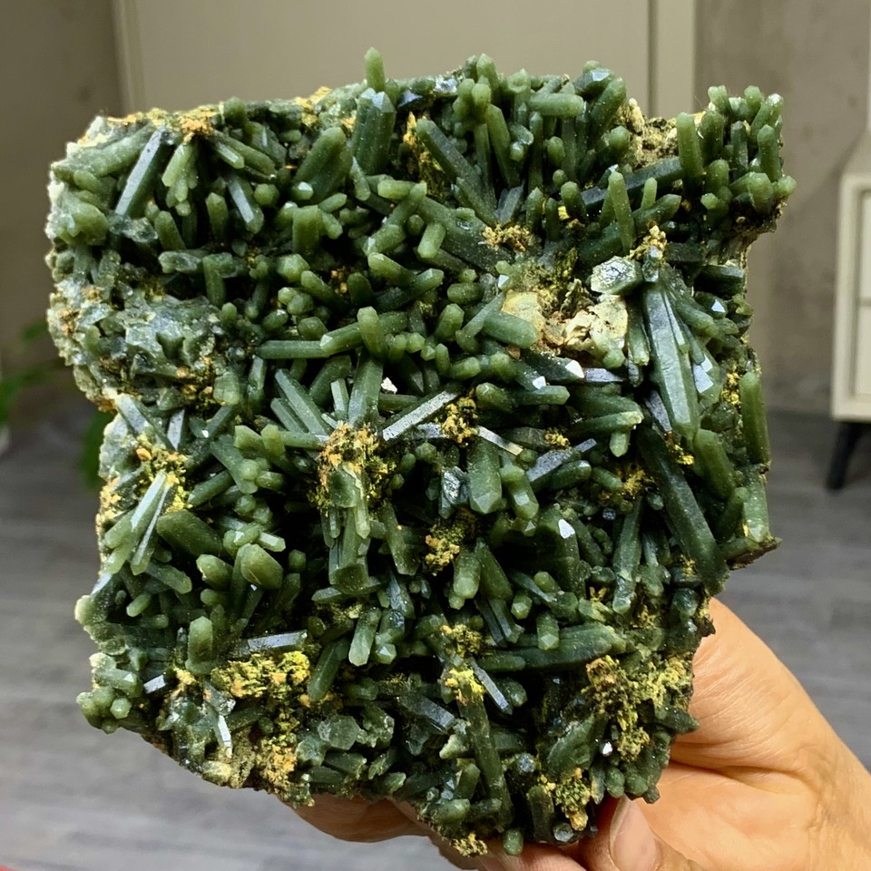 1.93LB Natural Green quartz Cluster With rock crystal mineral healing ...