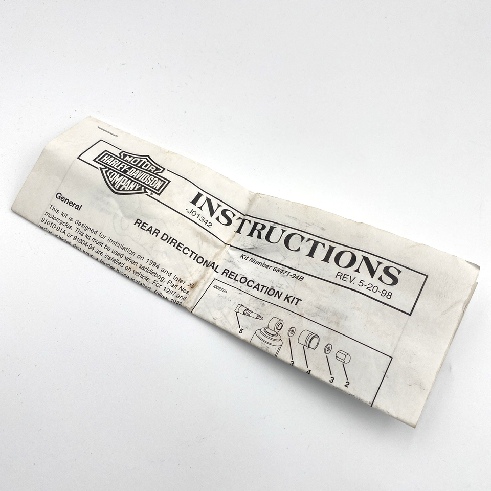 oem Harley 68471-94B Chrome Rear Turn Signal Relocation Kit 94-03 ...