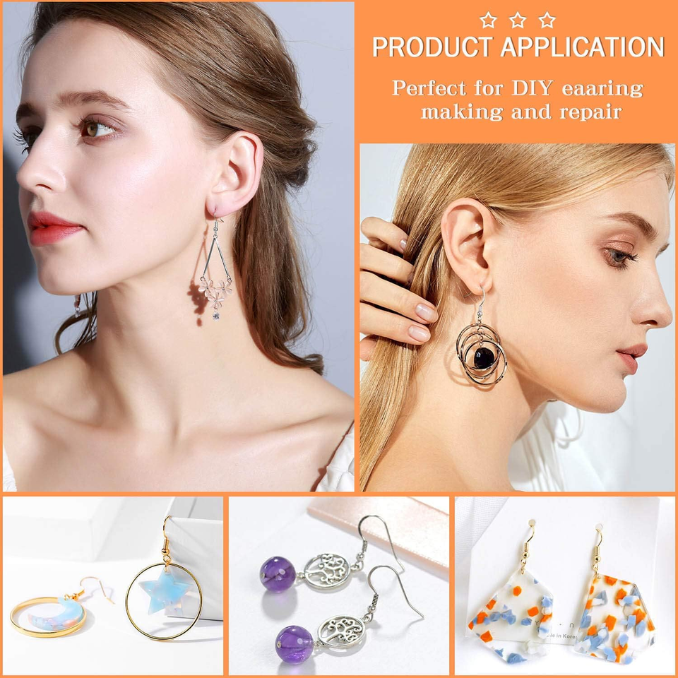 Earring Making Kit with Earring Hooks Findings, Earring Backs Posts ...