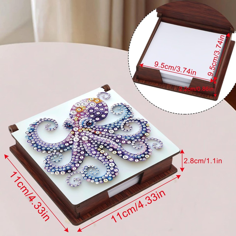 Diamond Painting Note Box Octopus Diamond Art Notecard Box Gem Art ...