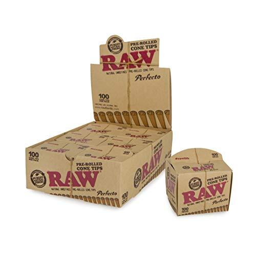 RAW Classic Natural Unrefined Rolling Papers Perfecto Pre Rolled Cone ...