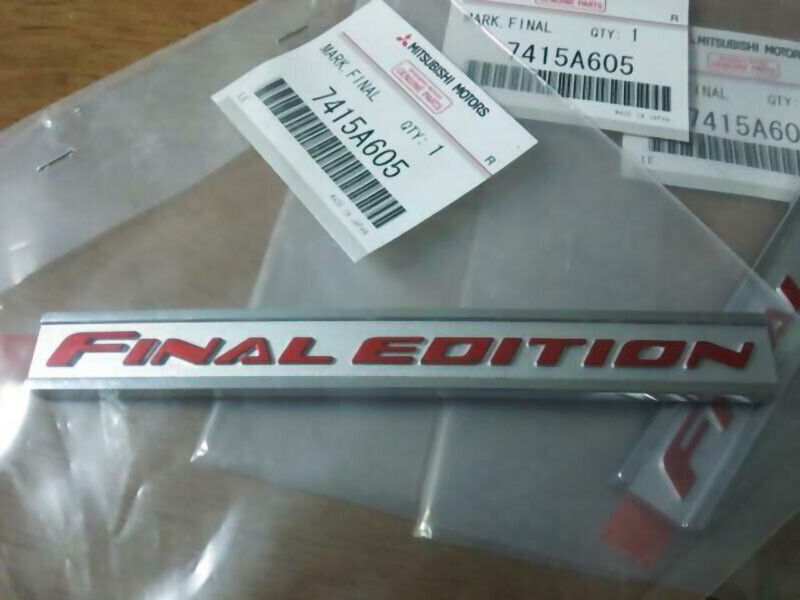 MITSUBISHI GENUINE OEM REAR LANCER EVOLUTION 10 FINAL EDITION EMBLEM ...