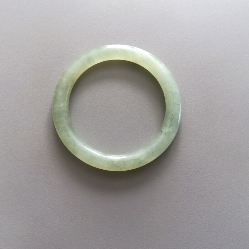 Vintage Chinese 1960's Translucent Pale Green Nephrite Jade Hand Carved ...