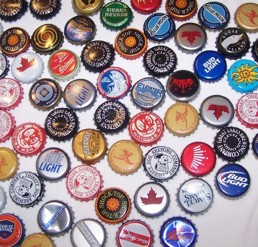 100 Beer Bottle Caps Mixed Lot Recycle Upcycle Craft Projects ...