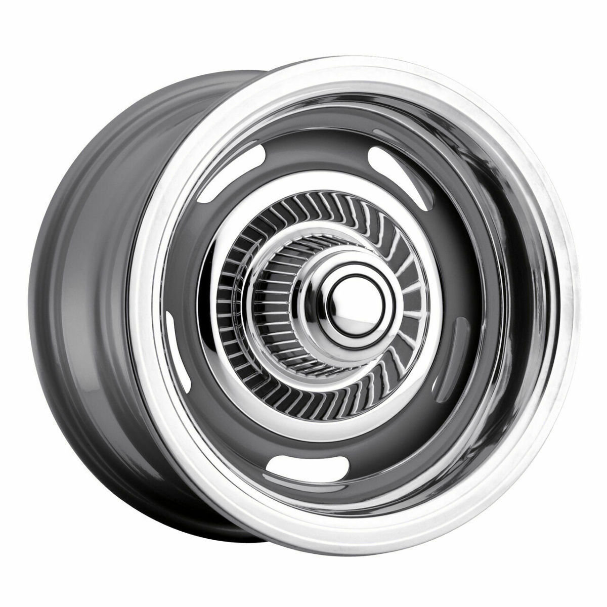 Set 4 15" Vision American Muscle 55 Rally Silver Wheels 15x8 5x4.5 5x4 ...