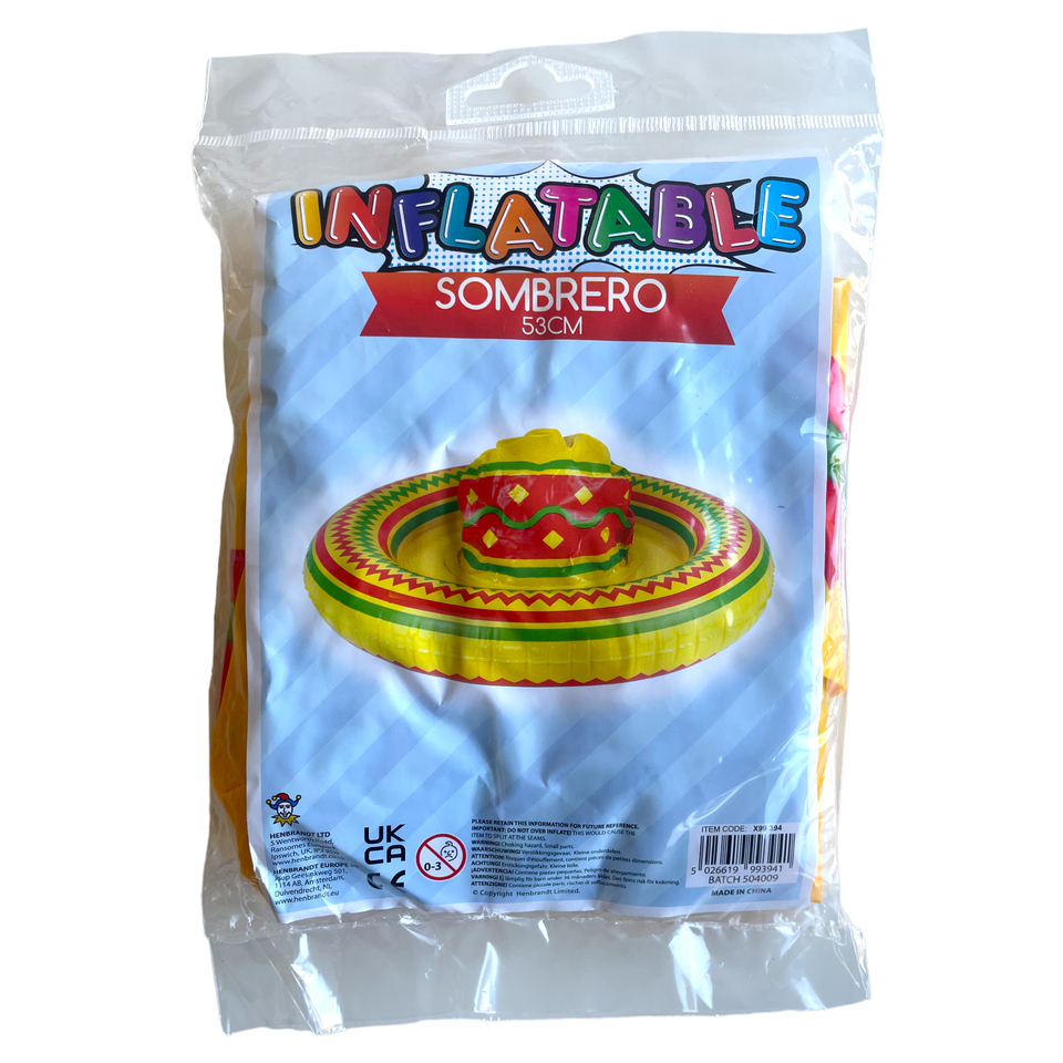 Inflatable Sombrero Hat Large Mexican Fancy Dress Sun Shade Prop ...
