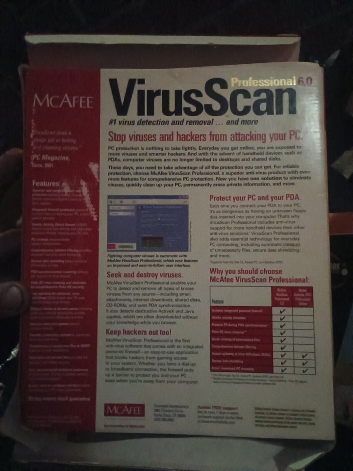 Mcafee Virus Scan Professional 6.0 2001 Vintage New Sealed | eBay