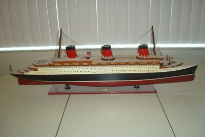 SS Normandie French Ocean Liner Wooden Model Cruise Ship 40" (Item ...