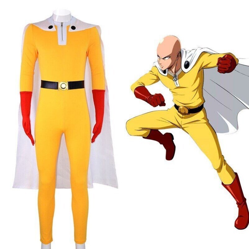 Anime ONE PUNCH-MAN Cosplay Costume Saitama SuperHero Halloween ...
