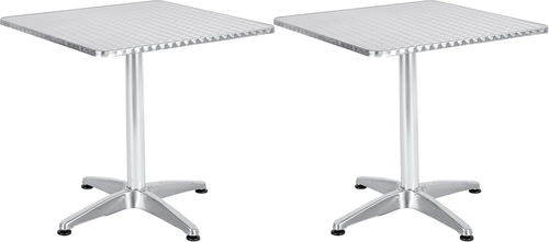 2-Pack 27.5" Stainless Steel Square Patio Tables for Indoor/Outdoor Use ...