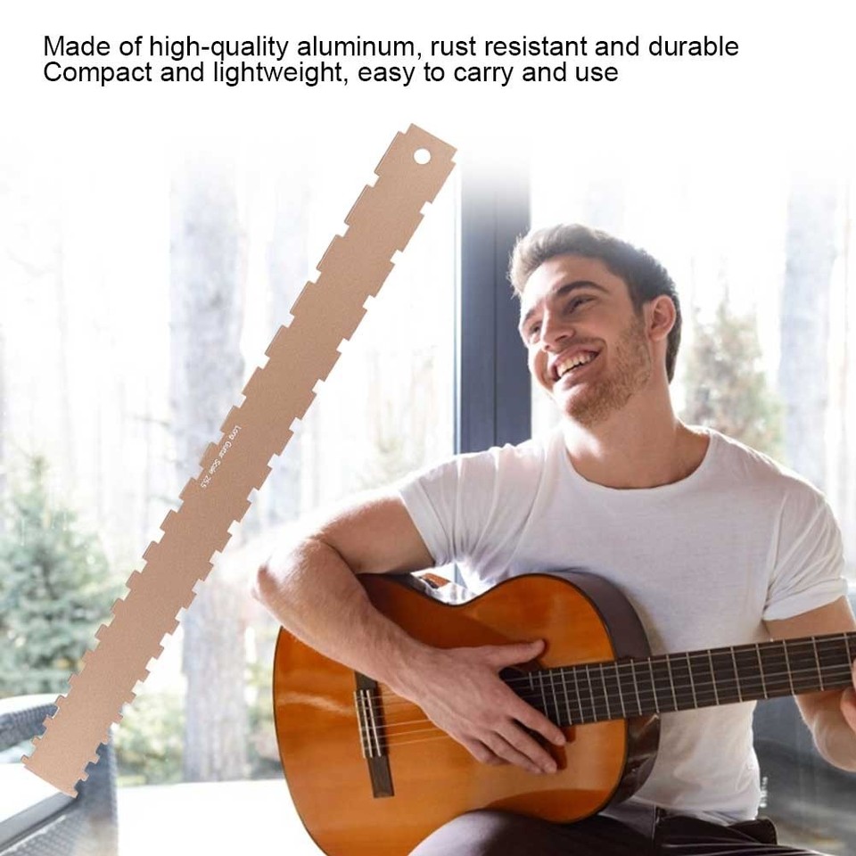 Gold Bass Fingerboard Height Measurement Ruler Metal Guitar Neck Notch ...