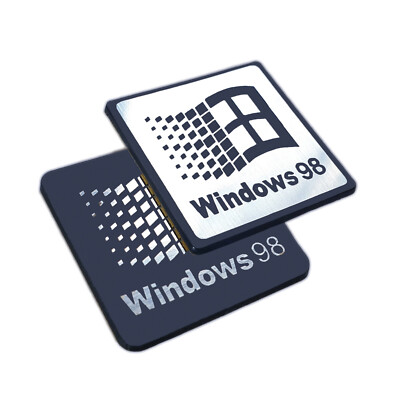 Retro Windows 98 Sticker Set - Case Badge Decal - Two Pieces | eBay