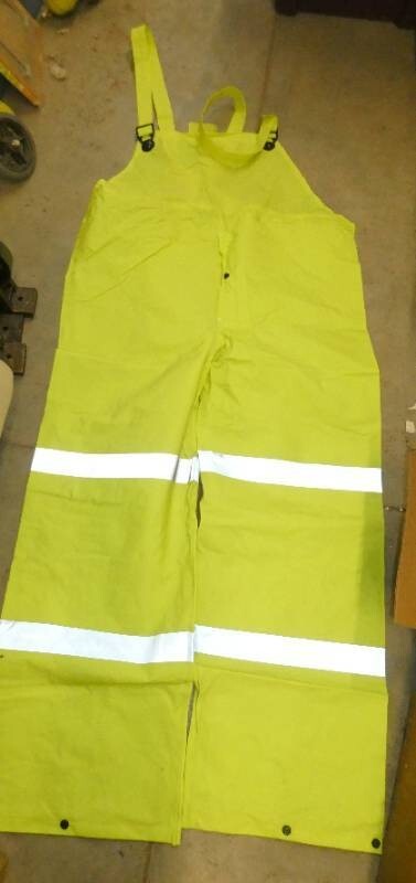 NWT Yellow Safety Reflective Rain Suit - Jacket w Hood and Pants - Abel ...