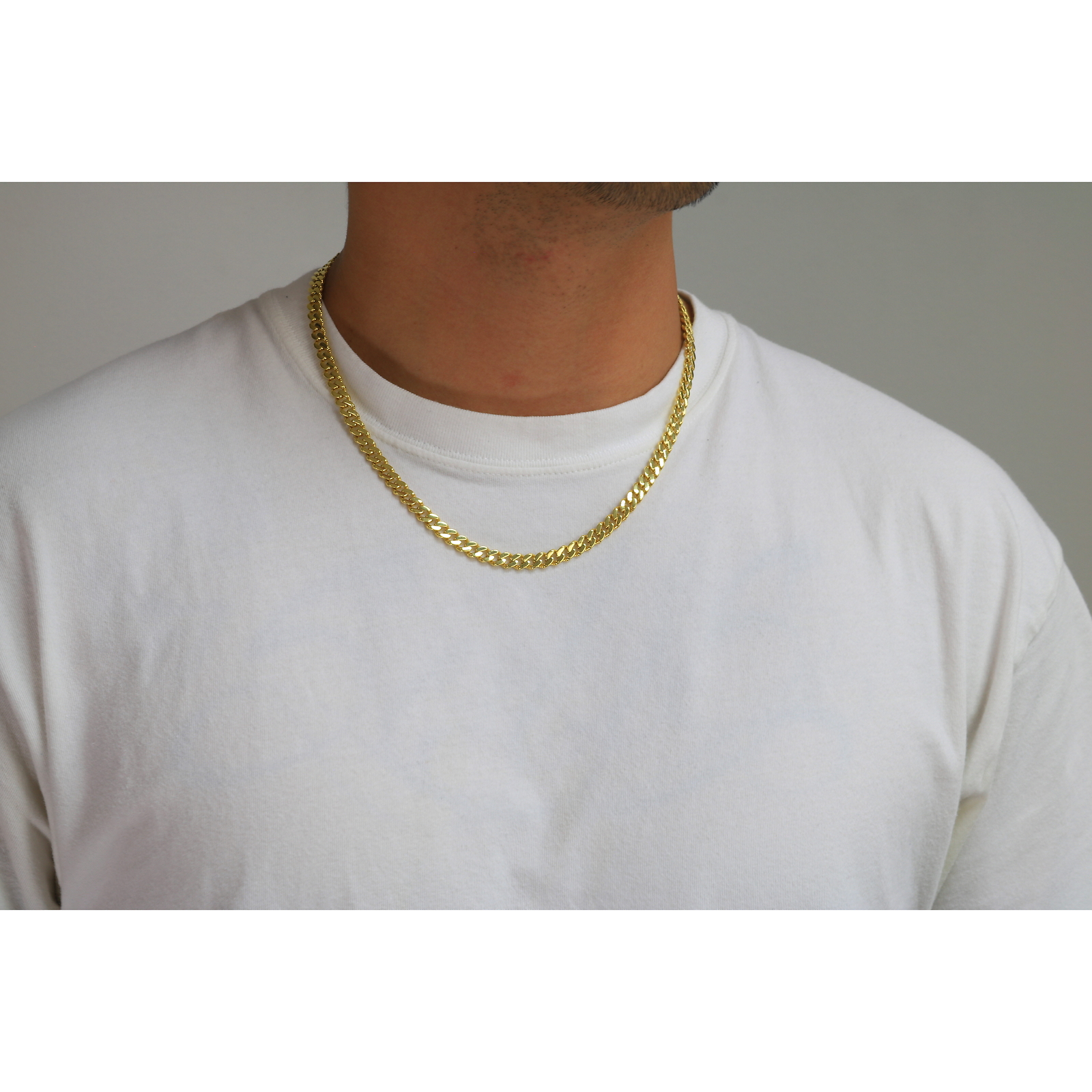 14K Yellow Gold Miami Cuban Royal Monaco Link Chain Necklace 5mm-17mm ...