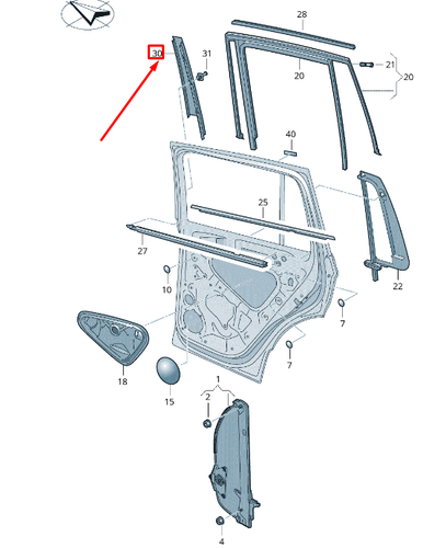 New VOLKSWAGEN TIGUAN AD1 Rear Left Door Molding 5NN839901A041 NO DUTY ...