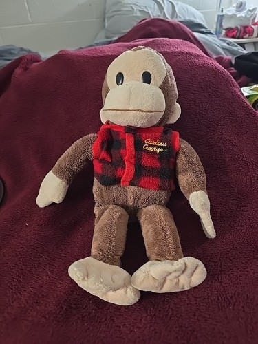 Curious George Gund plush Stuff Monkey 18" Knit Sweater Plastic Eyes ...