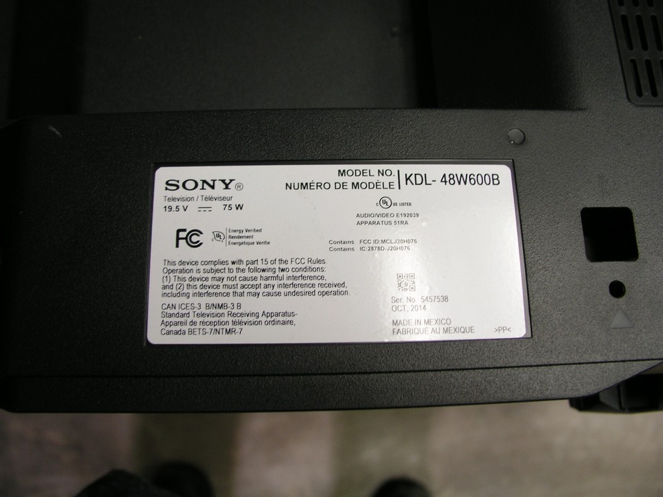 SONY Power Button Keypad Switches for KDL-48W600B, KDL-40W600B | eBay