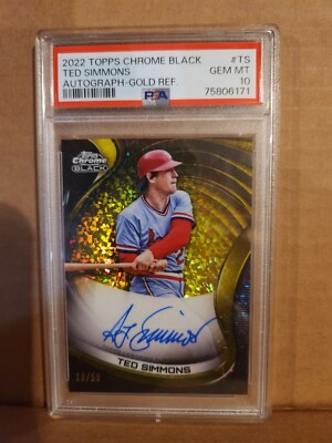 2022 Topps Chrome Black Ted Simmons Autograph 13/50. Grade 10 | eBay
