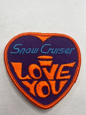 Heart Love SNOW CRUISER SNOWMOBILE Patch Vintage c 1980s Sew-On-Only ...