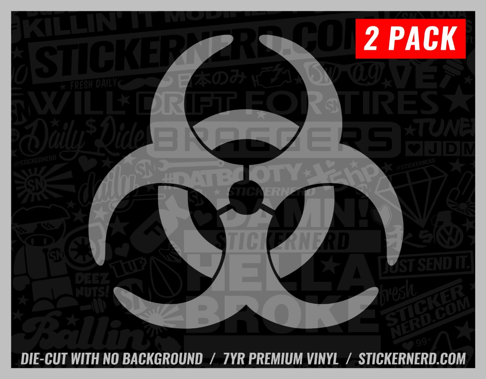 Biohazard Sticker - 2 Pack - Vinyl Car Decals - Bio hazard Window Decal ...