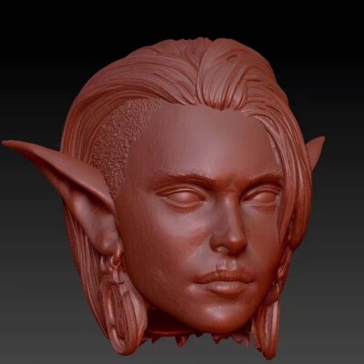 Unpainted 1/18 Female elf Head Sculpt Head Model For 3.75'' Figure ...
