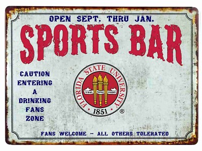 FSU Florida State Sports Fans Welcome Mouse Pad Tin Sign Art On ...