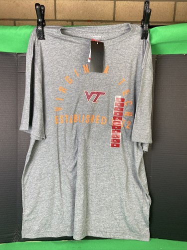 Virginia Tech Licensed Captivating Tee Size XL Grey | eBay