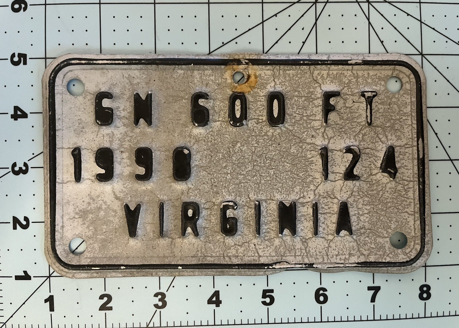 RARE GN GILL NET WATERMAN’S FISHING LICENSE PLATE 4x7 VIRGINIA 600FT ...