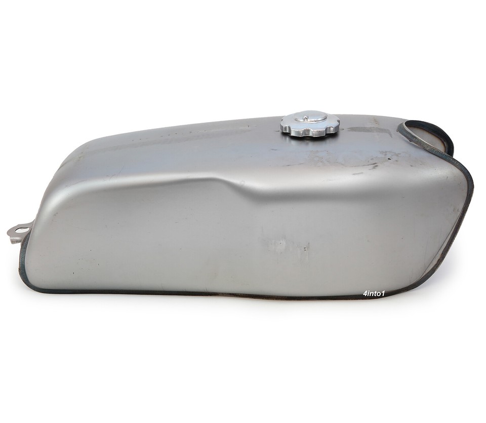 Cafe Racer Gas Tanks - Black / Raw Steel - Retro Motorcycle CHOOSE ...
