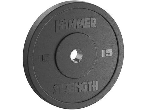 Hammer Strength 15Lb Black Standard Rubber Bumper Plate | eBay