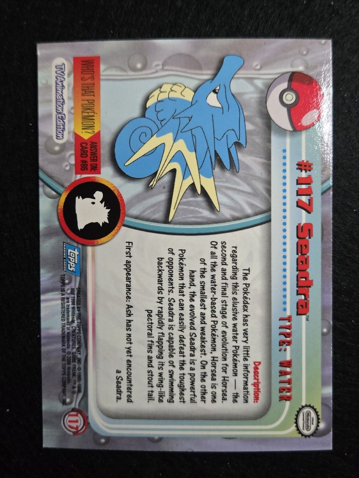 Seadra #117 - Rainbow Foil Series 2 Topps Pokémon Card - Blue Label ...