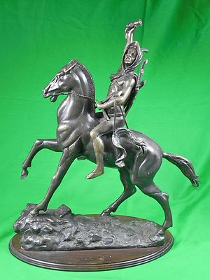 Large North African Africa Berber Warrior on Horse Resin Bronze ...