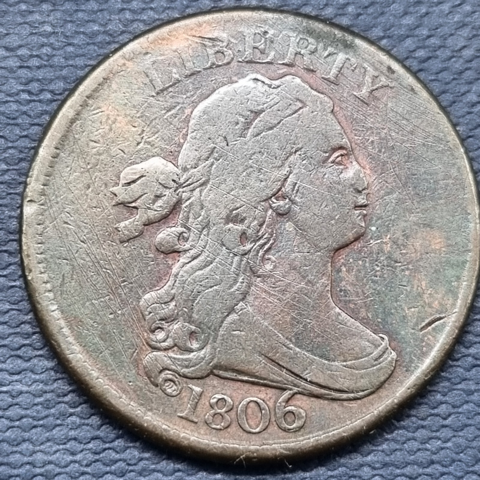 1806 Draped Bust Half Cent 1/2c Better Grade 45° rotated dies #67645 | eBay