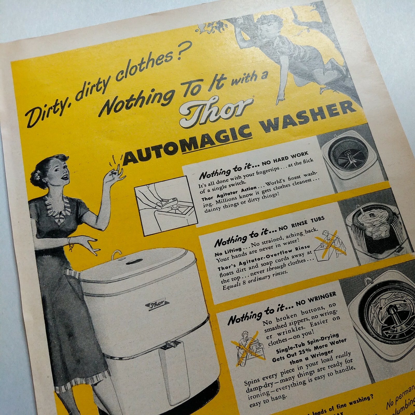 Vintage 1949 THOR AUTOMAGIC WASHER Paper Magazine Ad | eBay