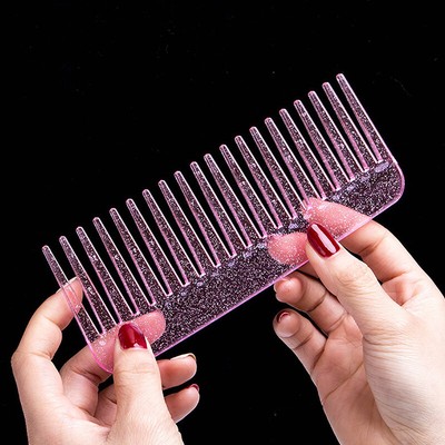 Color Glitter Comb Star Curly Dryer Wet Handle Large Detangling Women ...