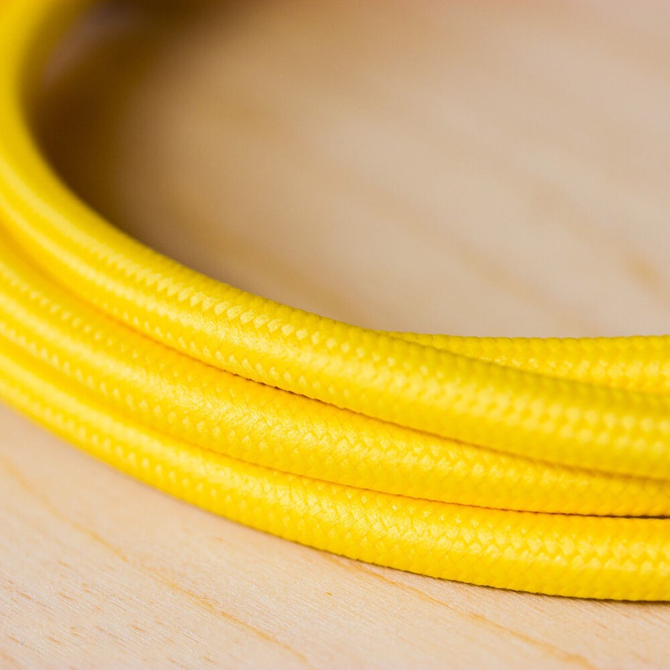Vintage 3 Core Braided Fabric Lighting Cable Flex Wire 10M Coloured ...
