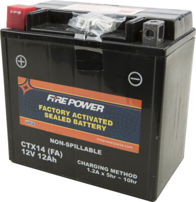 FIRE POWER CTX14-BS Sealed AGM Battery for 06-11 KAWASAKI Ninja ZX-14 ...