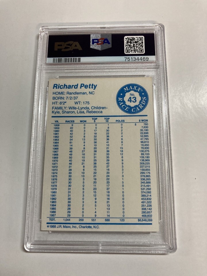 Psa 9 1988 Maxx Charlotte Richard Petty RC rookie card #43 | eBay