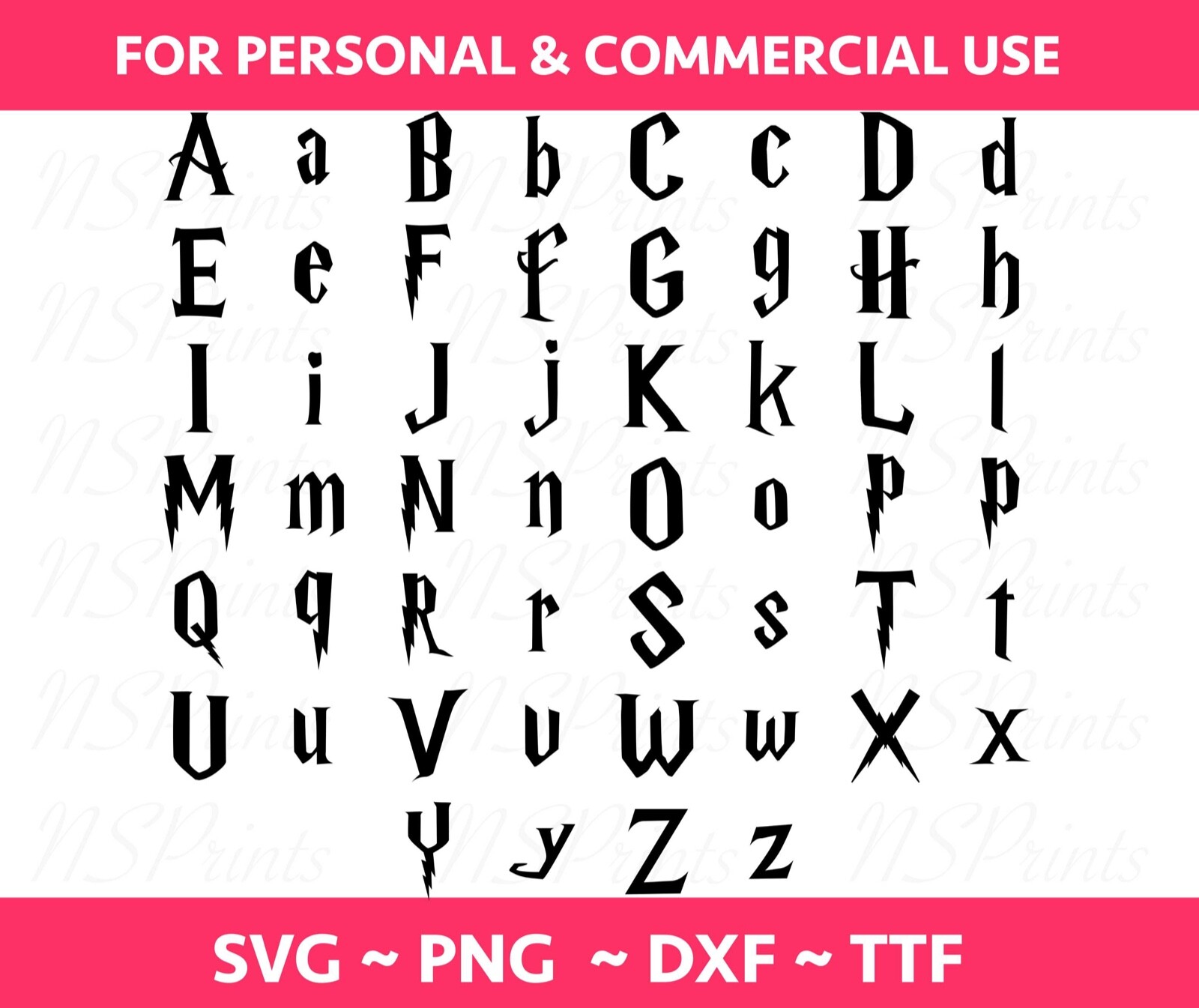 Harry Potter Font SVG, Wizardy Font, SVG, | Grelly USA