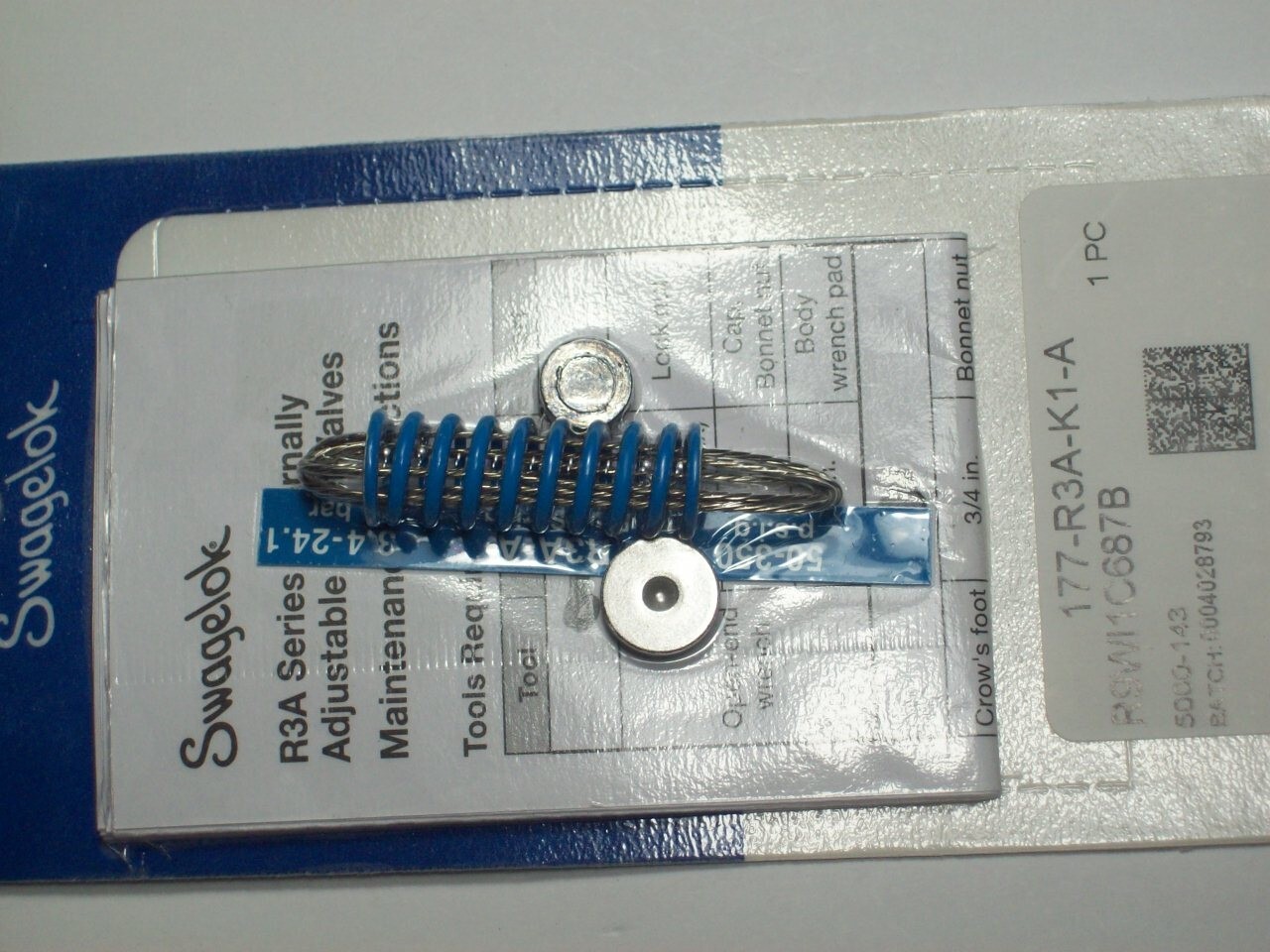 1 - Swagelok Spring Kit for R3A Relief Valve, 50 to 350 psig, 177-R3A ...
