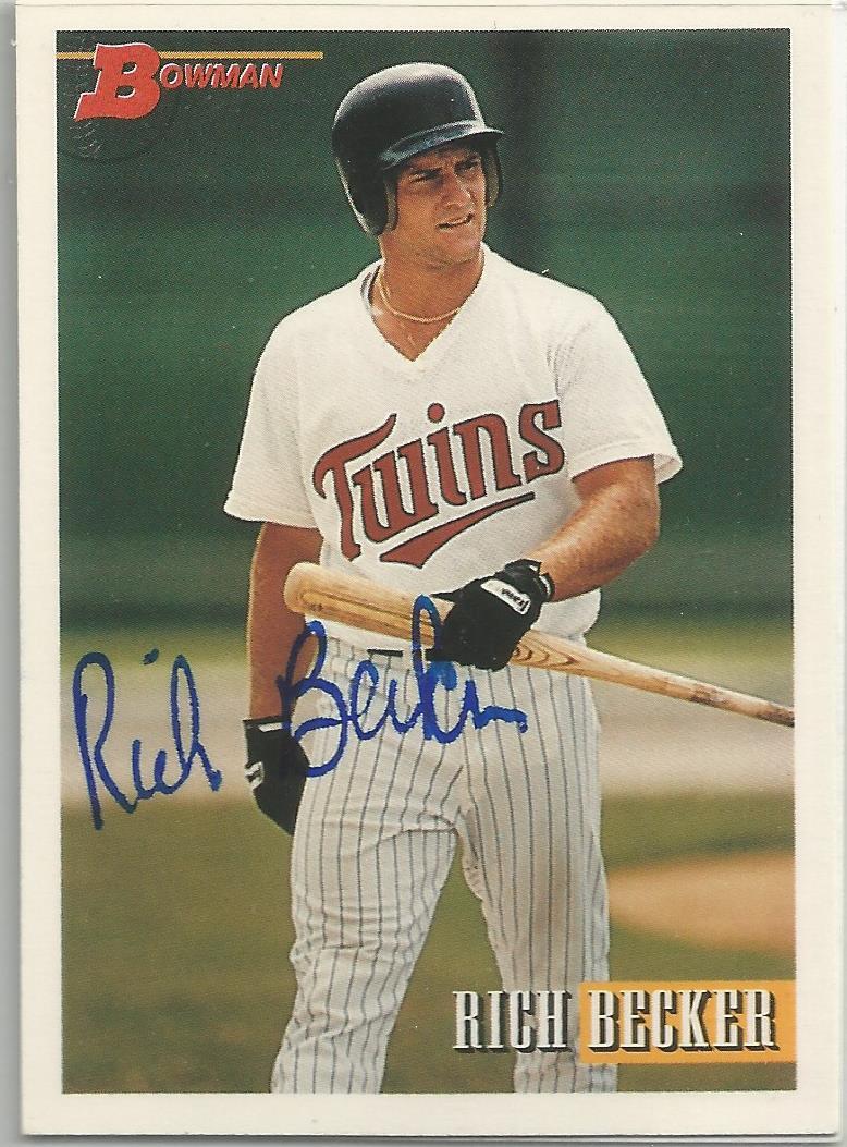 Minnesota Twins RICH BECKER autographed 1993 Bowman | eBay