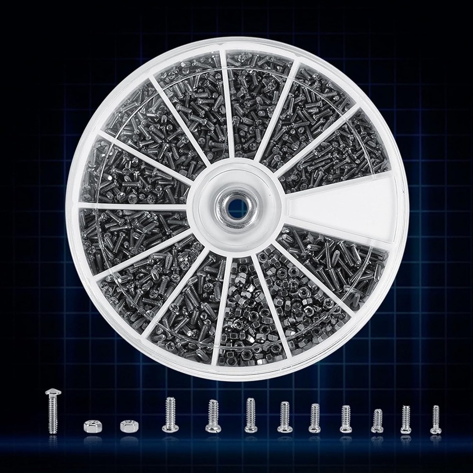 Small Screws Assortment Kit 18 Kinds M1.2 / M1.4 / M2.0 Tiny Micro ...