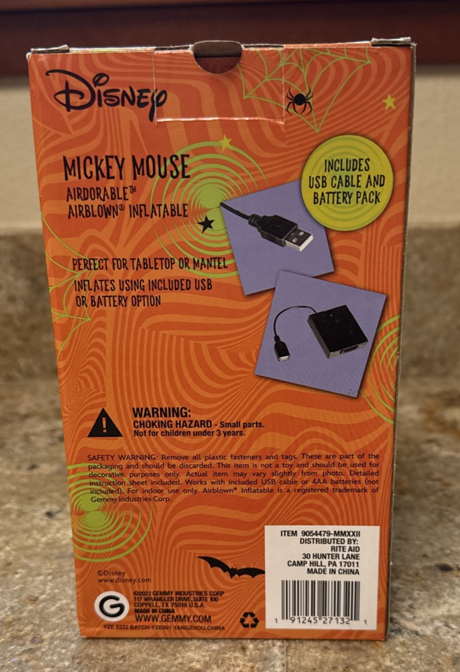 Disney Vampire Mickey Mouse 21” Halloween Airblown Inflatable Blow Up ...