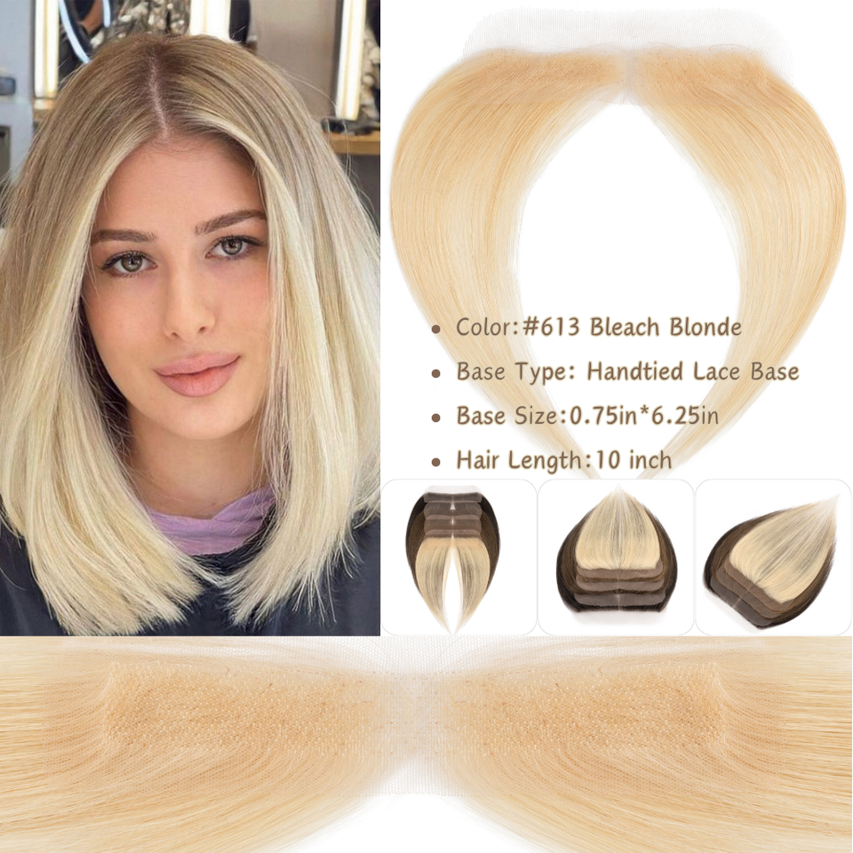 Women's Hairline Cover-UP Real Human Hair Front Top Lace Base Toupee ...