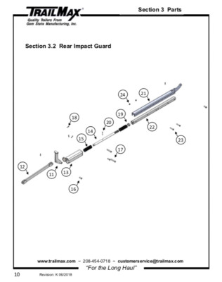 TrailMax trailer Heavy Rear Impact Guard Assembly and Parts ...